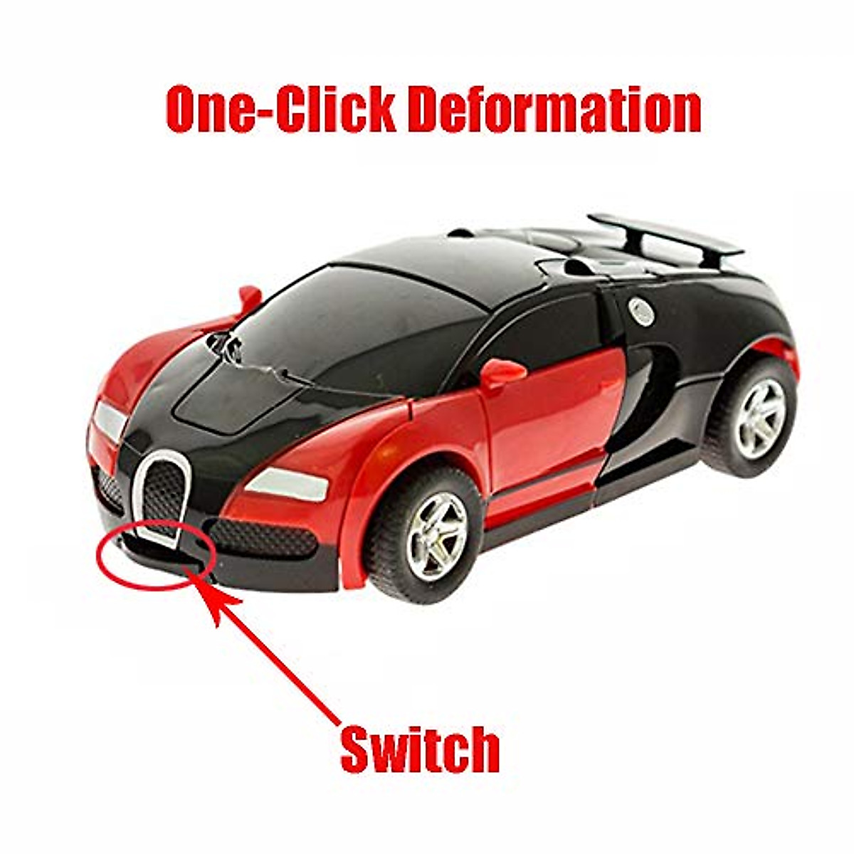 Zerodis Car Robot Toy ABS Plastic Mini Size Transform Car Robot Home for Kids (Yellow)