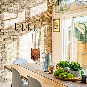 Hananona 10 Pcs Coat Hooks, Wrought Iron Hooks, Heavy Duty Wall Mounted Hooks, Hangers for Keys, Coats, Robe, Bags, Home, Kitchen (10, Black)