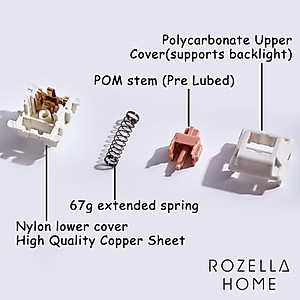 Holy Panda Mechanical Keyboard Switch, 3Pin Pre Lubed, 67g Extended Spring, Enhance Tactile Plate Mounted MX Switch(100 Pack)