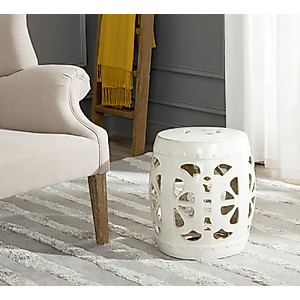 Safavieh Stencil Blossom Ceramic Decorative Garden Stool, Orange