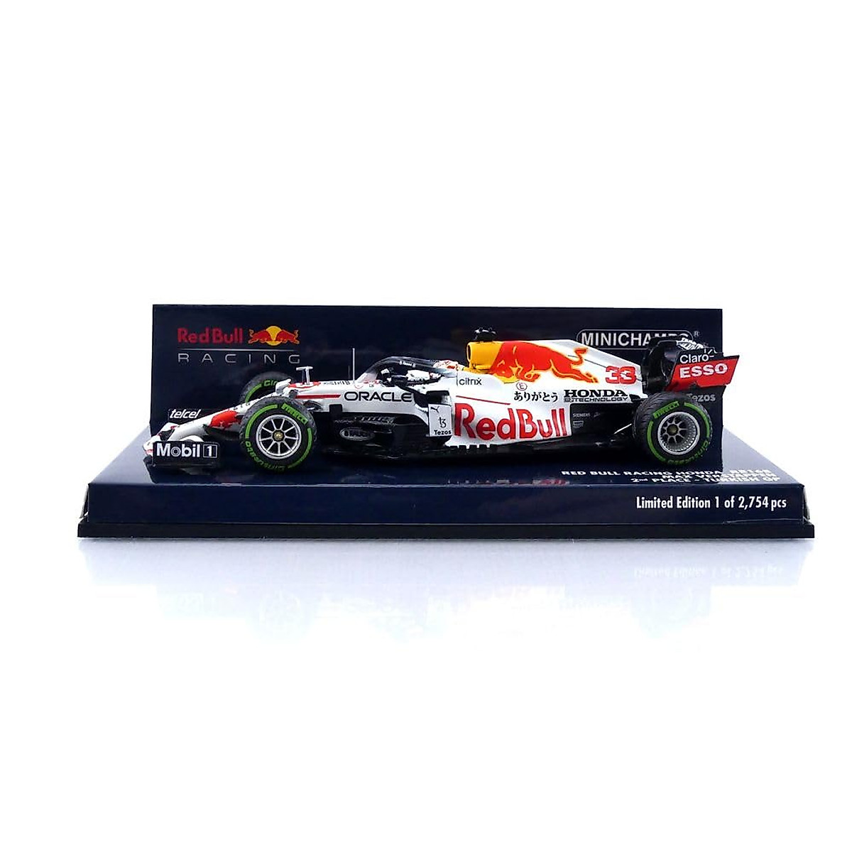 Minichamps 410211633 1:43 Red Bull Racing Honda RB16B-Max Verstappen-2nd Turkish GP 2021 Collectible Miniature Car, Multicoloured