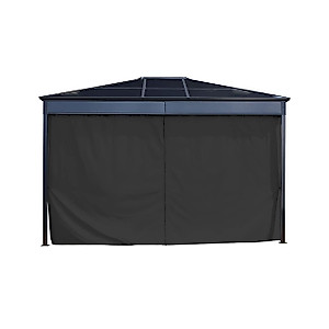 Sojag Accessories Set of 4 10' x 12' Polyester Outdoor Curtains for Diani Gazebo Sun Shelter, Black