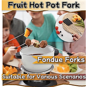 Stainless Steel Fondue Forks 6Pcs 9.1" with Heat Resistant Handle Color Fondue Set Fondue Sticks Fondue Cheese for Grill Cake Chocolate Meat Fruits Cheese Fondue Fountain Roast Marshmallows Dessert