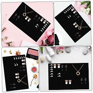 ADOCARN 2pcs Box Jewelry Sponge Pad Ring Display Stand Ornament Display Stand Trinket Tray Jewelry Box Insterts Foams Pad Jewelry Insert Tray Sponge Black Supplies Earrings Ear Stud Holder