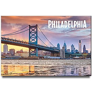 Philadelphia Fridge Magnet Benjamin Franklin Bridge Pennsylvania Travel Souvenir