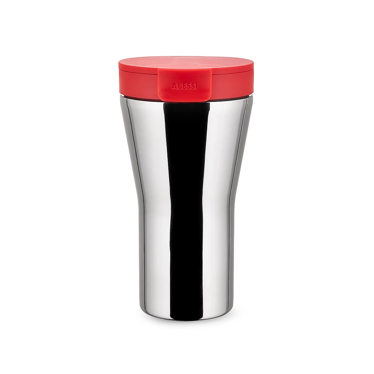 Alessi Caffa, Double wall travel mug in 18/10 stainless steel and thermoplastic resin, red., One size