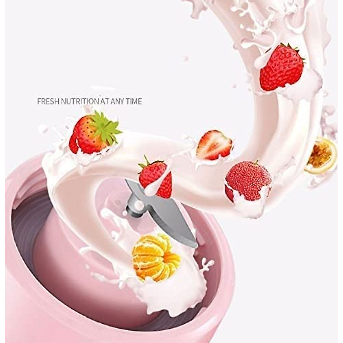 MXJCC Portable Blender, USB Rechargeable Smoothie on the Cup with Straws, Protein Shakes Fruit Mini Mixer for Home, Sport, Office, Camping