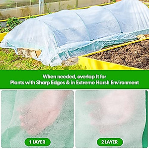 Plant Covers Freeze Frost Protection, 33 FT x 10 FT Frost Cloth Plant Freeze Protection Cover, Frost Blankets for Outdoor Plants, Summer Overheat Prevention and Insects Barrier for Outdoor Plants