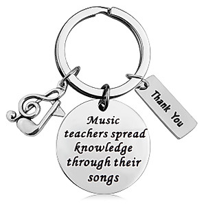MAOFAED Music Teacher Gift Music Teachers Spread Knowledge Through Their Songs Teacher Appreciation Gift Keychain (Music Teacher Keychain)