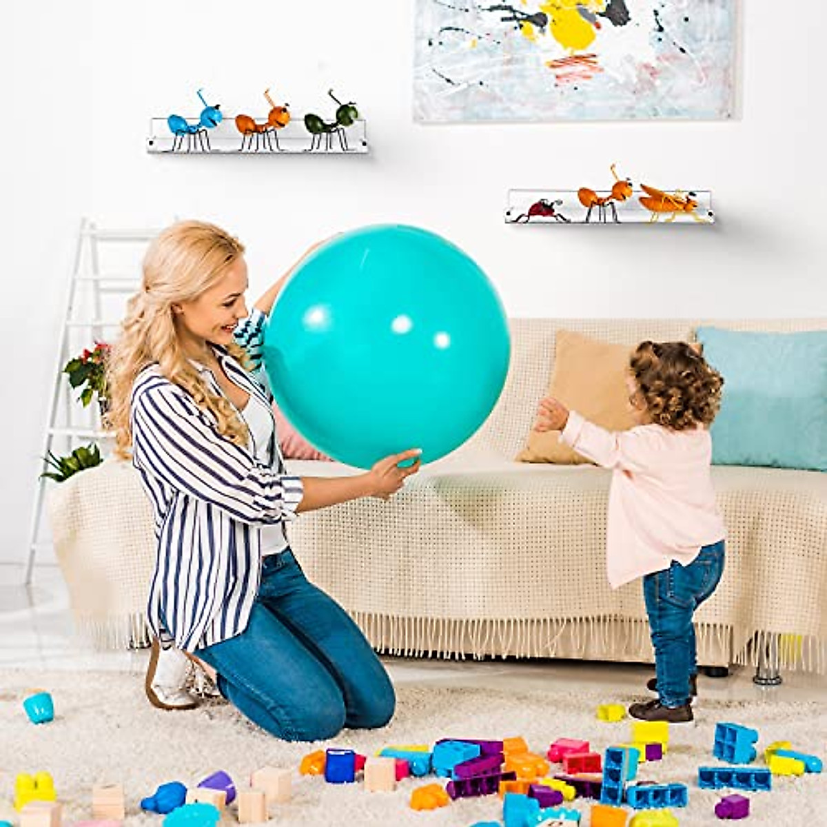 12 Pieces Clear Acrylic Shelf 15 Inch Acrylic Floating Shelves Invisible Ledge Wall Bookshelf for Kids Wall Mounted 3 mm Thick Bathroom Shelves for Office Bedroom Bathroom Kitchen