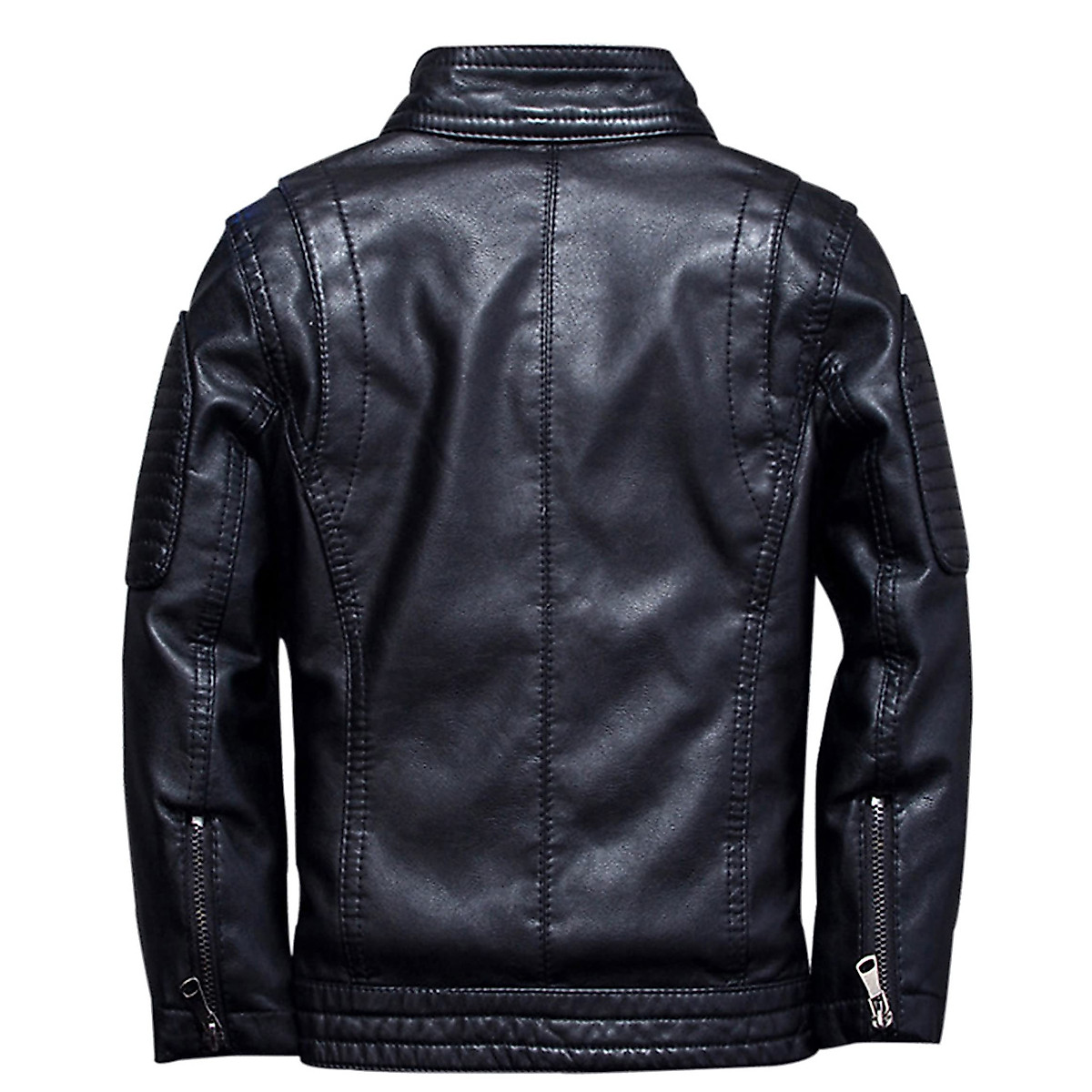 TLAENSON Boys Black Leather Jacket Studded Motorcycle Faux Leather Coat 4-5 Year Size 110