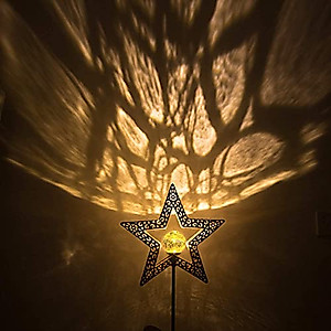 TAKE ME Star Solar Lights Garden Outdoor Decor, Waterproof Metal Decorative Stakes for Walkway,Yard,Lawn,Patio Mother's Day Gifts