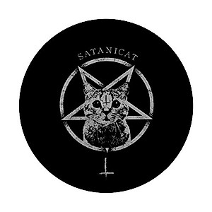 Occult Gothic Grunge Satan Cat Devil Black Baphomet Punk 666 PopSockets PopGrip: Swappable Grip for Phones & Tablets