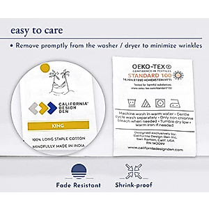 California Design Den 3 Piece King Size Duvet Cover - 100% Cotton Sateen, 400 Thread Count, Soft Luxury Sateen Weave Comforter Cover and Two Pillow Shams, Button Closure and Corner Ties - White