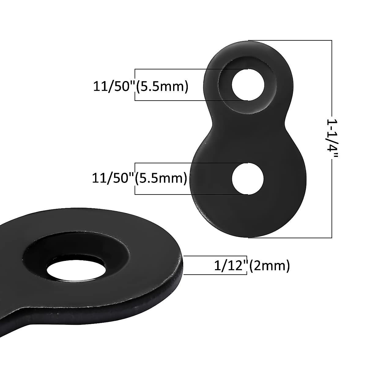 Figure 8 Fastener, Heavy Duty Table Top Fasteners, Desktop Clips Tabletop Connector Bracket (Black) (20) (40)