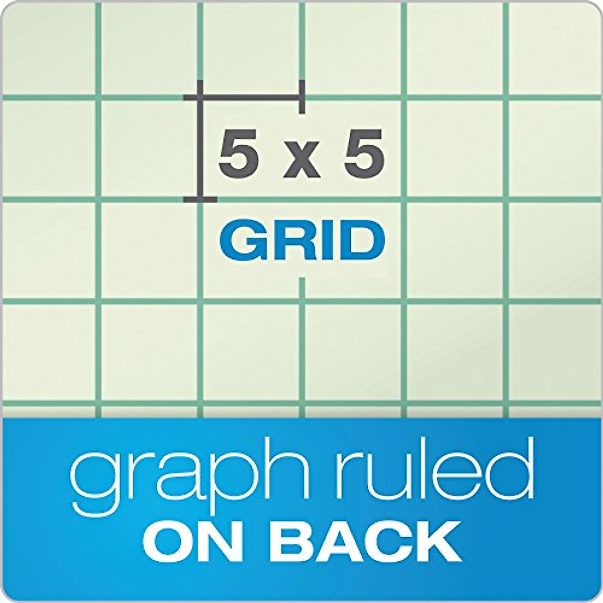 TOPS Engineering Computation Pad, 8-1/2" x 11", Glue Top, 5 x 5 Graph Rule on Back, Green Tint Paper, 3-Hole Punched, 200 Sheets (35502)