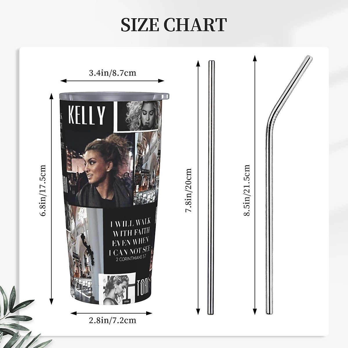 LIUOPWAS Tori Music Kelly Stainless Steel Insulated Cups Reusable Travel Coffee Mug Tumblers Cup With Lid and Straw 20 oz