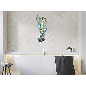 T.I. Design Seahorse Coastal Contemporary Beach Metal Wall Decor