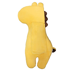 Attelia Kids Car Seat Belt Pillow for Kids, Neck Support Pillow Adjustable Seat Strap Shoulder Pads Road Trip Pillow Seatbelt Buddy (Yellow Giraffe R)