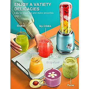 Smoothie Blender with 2 Speeds and Pulse Function Blender for Shakes and Smoothies, 250W Mini Portable Blender with Bpa-Free Portable 20oz Travel Bottles