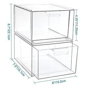 Vtopmart 4Pack 6.6'' Stackable Storage Drawers and 2Pack 4.4'' Stackable Storage Drawers