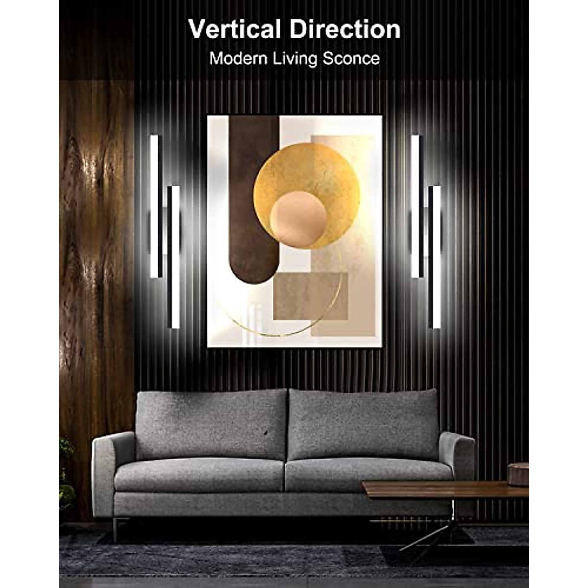 Wanzvisk 32 Inch LED Vanity Lights，Lighting Fixtures，Bathroom Lights，12w Indoor Wall Mount Sconces Lamps with 120lm Brushed Black（Cold White 6000K）