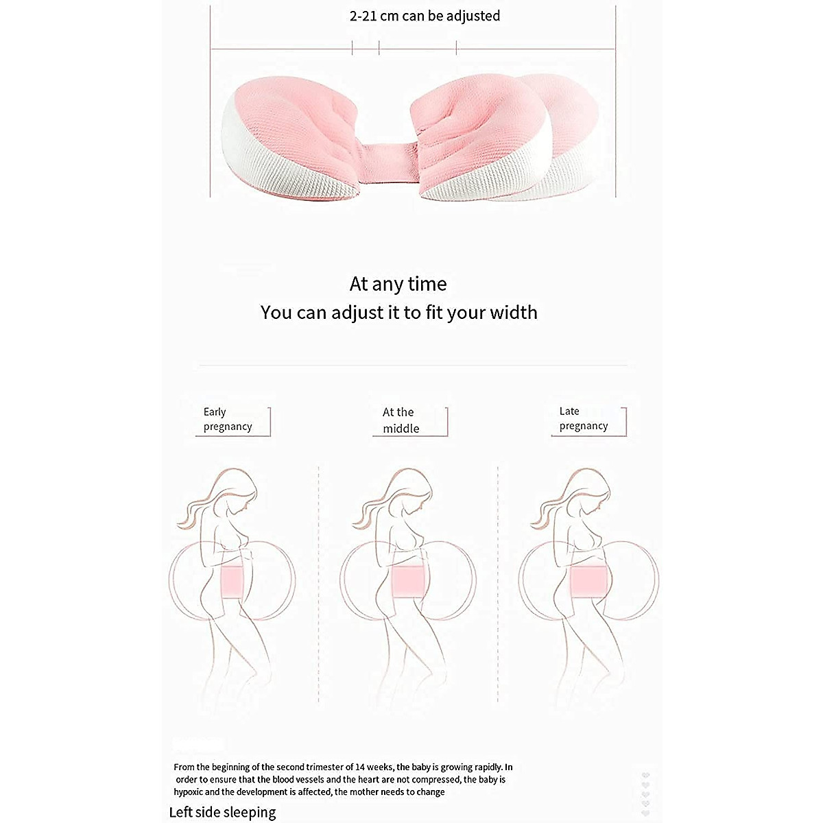 Side Sleeper Pregnancy Pillow, Side Sleeper Maternity Belly Support Pillow, Pregnancy Double Wedges for Body, Belly, Back Support, Maternity Pillow with Detachable Wedges