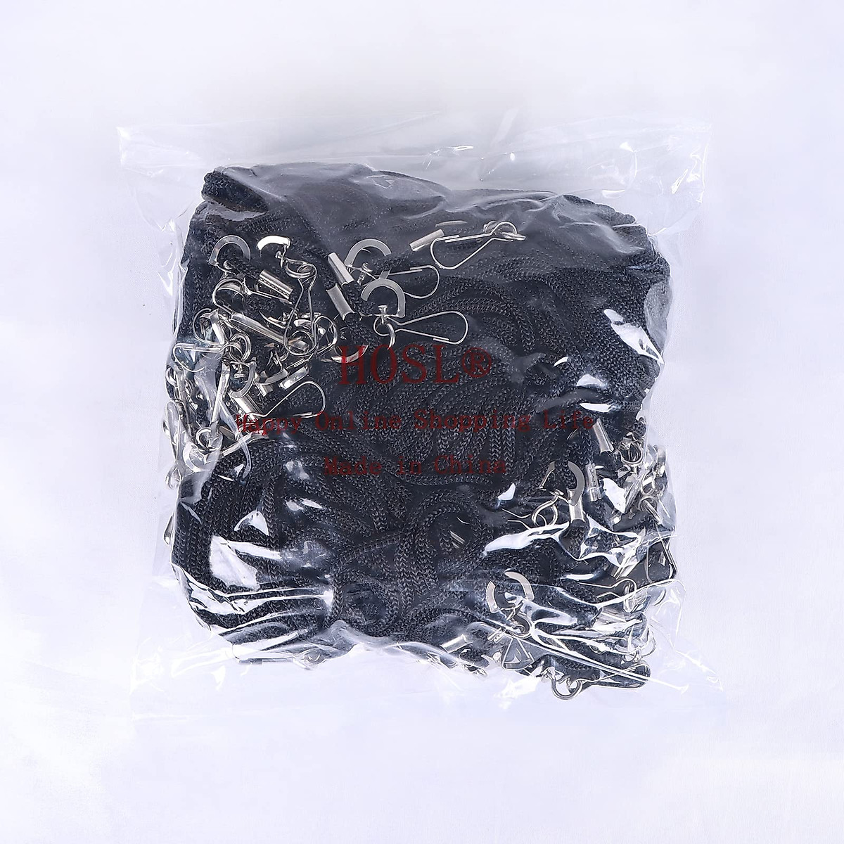 HOSL Black Lanyards 100 Pack Black Badge Lanyards Office Lanyard ID Card Lanyards Business Card Lanyards Students Lanyards Employee Lanyards Key Lanyards (Black)