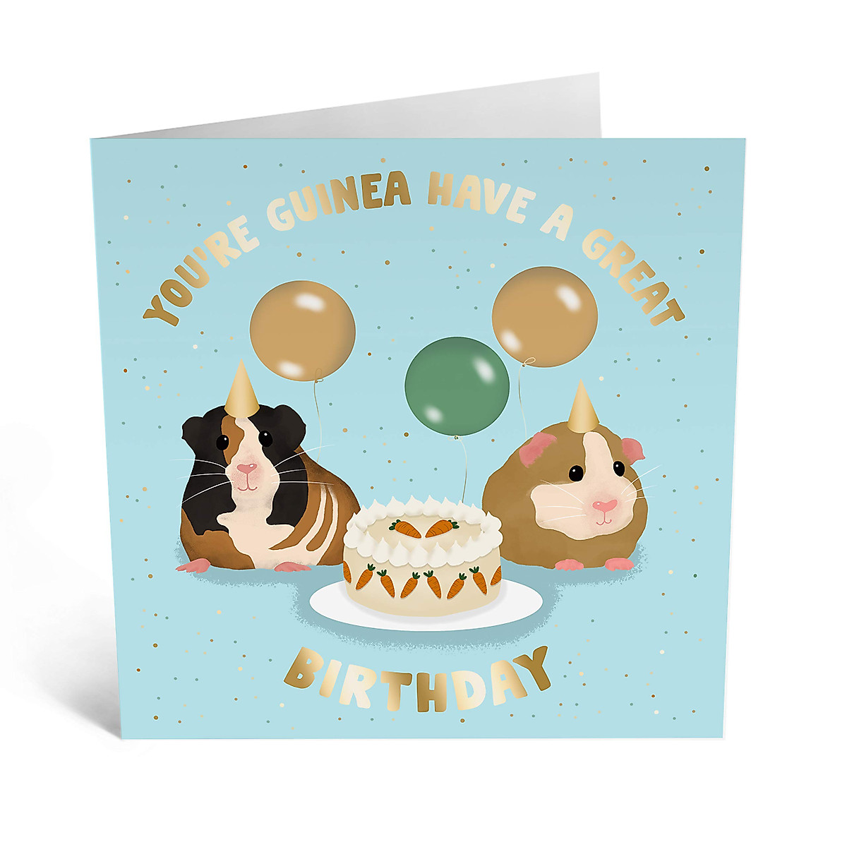 CENTRAL 23 - Birthday Card for Women - Funny Birthday Card - 'You're Guinea Have a Great Birthday' - Cute Fun Design for Him Her - Guinea Pig Themed Card - Comes with Sweet Stickers