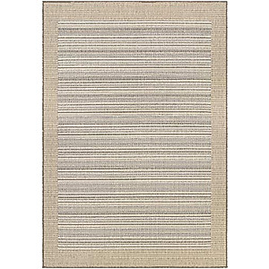 Couristan Monaco Indoor/Outdoor Area Rug for Patios, Decks, Kitchens, and Laundry Rooms, All-Weather, Pet-Friendly and Easy to Clean, Bowline Pattern in Cocoa Natural-Ivory, 5'10" x 9'2"