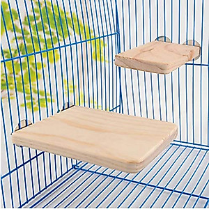 3 Pcs Birdcage Perches Parrot Cage Perch Wooden Platform Stand Bird Perch Stand Toy Hamster Springboard Chinchilla Cage Corner Shelf Laddered Natural Wood Branches Exercise Toy for Parakeets Hedgehog