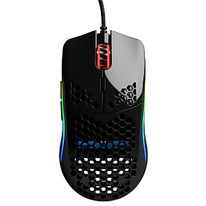 Glorious Model O- (Minus) Compact Wired Gaming Mouse - 58g Superlight Honeycomb Design, RGB, Pixart 3360 Sensor, Ambidextrous, Omron Switches - Glossy Black