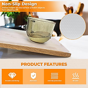 Kitchen Shelf Liner Non-Slip Cabinet Liner 12 in x 20 FT Washable Refrigerator Liners Oil-Proof Drawer Liners for Kitchen Dining Transparent