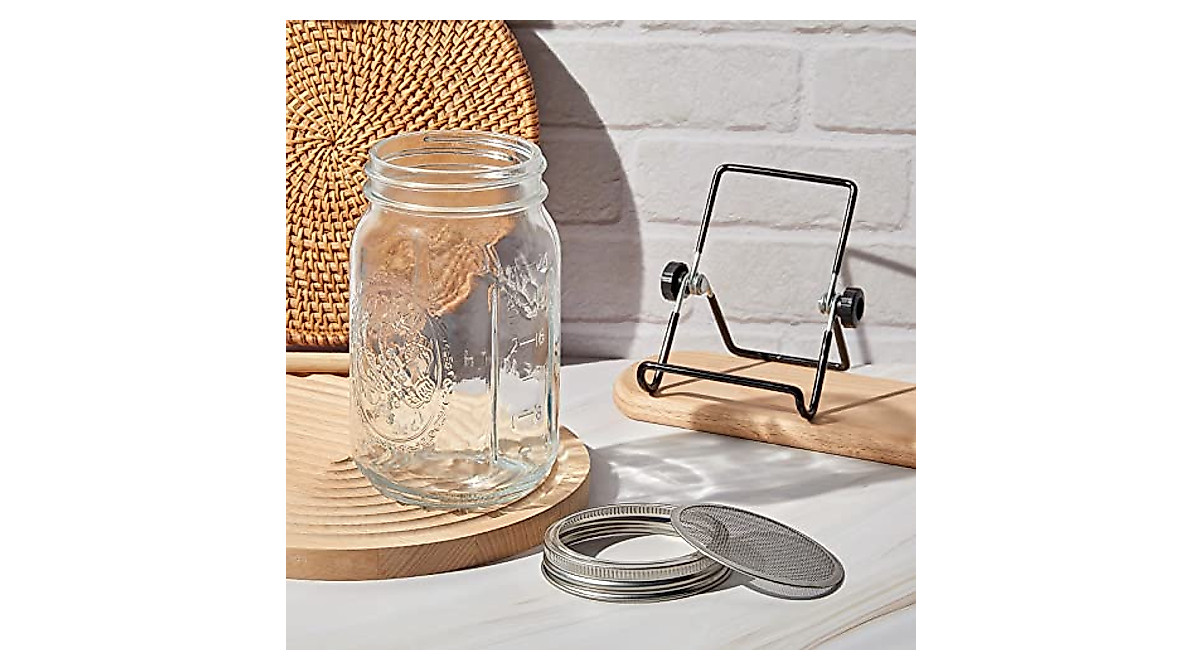 Meekoo 4 Sprouting Jar Kit for Home Microgreens