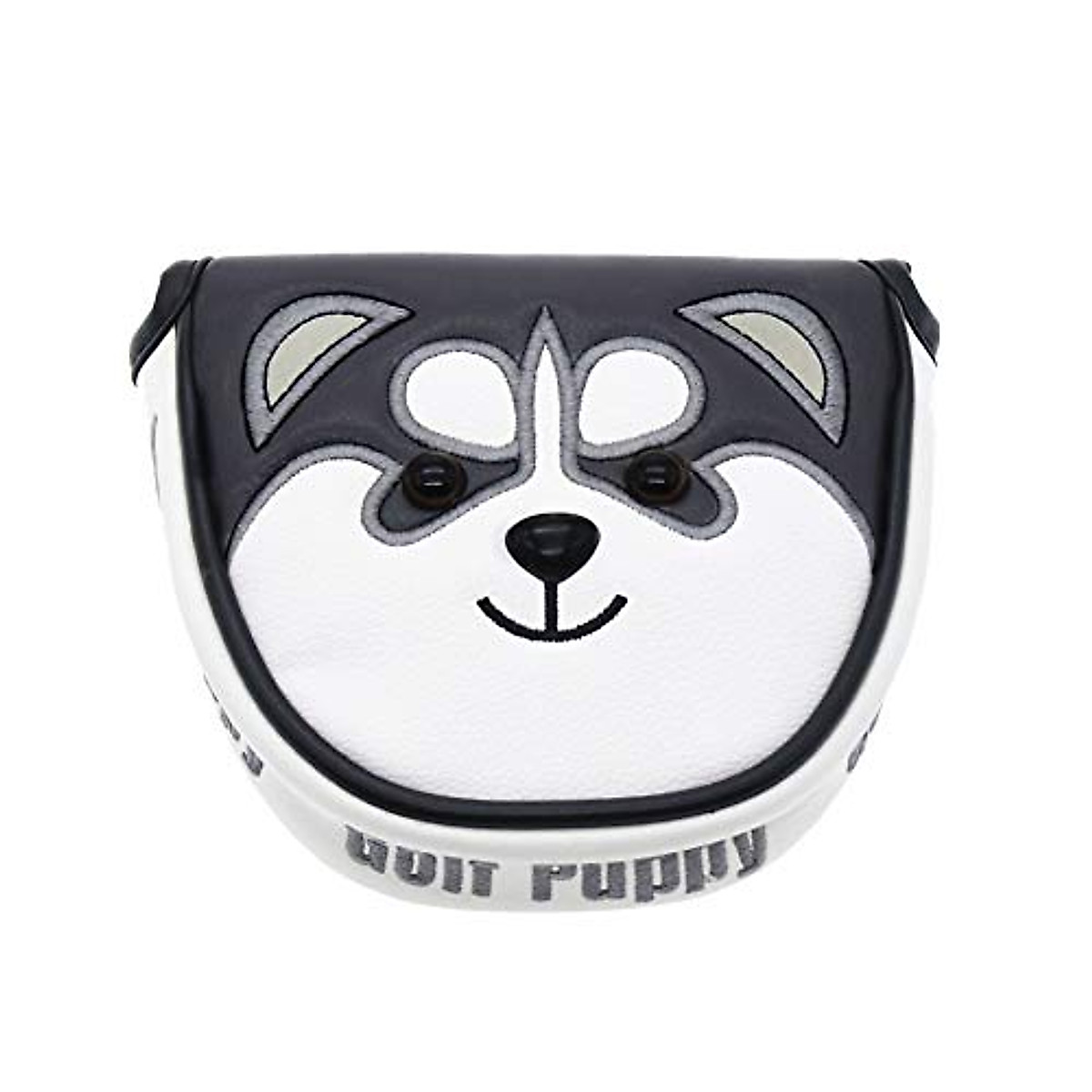 SEACLOUD Golf Driver Head Cover Lovely Husky Cartoon Animal PU Leather Mallet Headcover Dustproof Covers