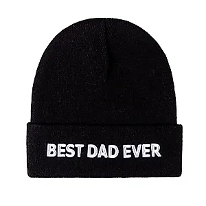 Funny Gifts for Dad from Daughter Son Fathers Day Beanie Winter Hat Christmas Stocking Stuffers for Men Daddy Step Dad Him Black