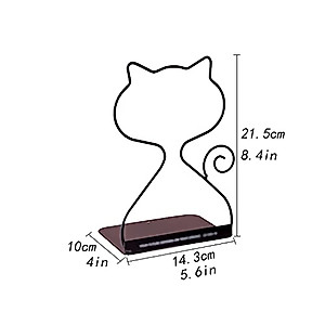 Book Ends for Shelves Bookends Cat-Shaped Bookend Bookshelf Student Desktop Non-Slip Bookend Holds Heavy Books Thick Book Book Ends Office Book Stand (Color : Black)