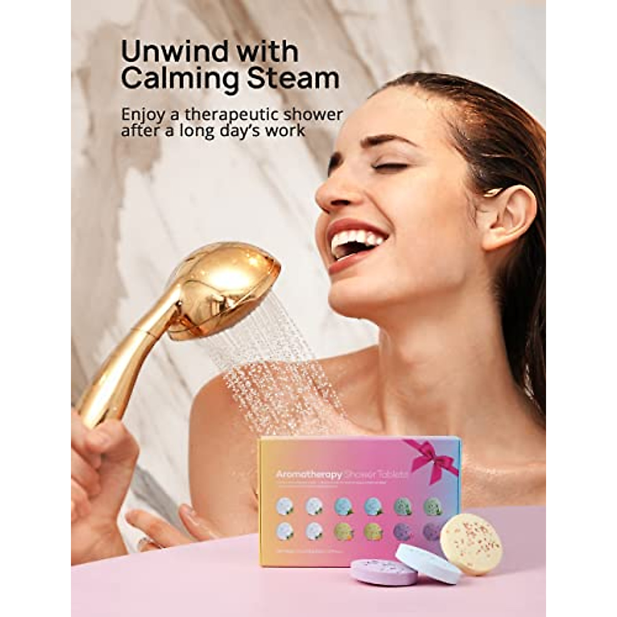 Shower Steamers Aromatherapy, 12Pcs Christmas Gifts Set for Moisturize Skin & Bubble Spa Bath, Rich in Natural Essential Oil, Ideal Gifts for Thanksgiving Day,Mother's,Birthday