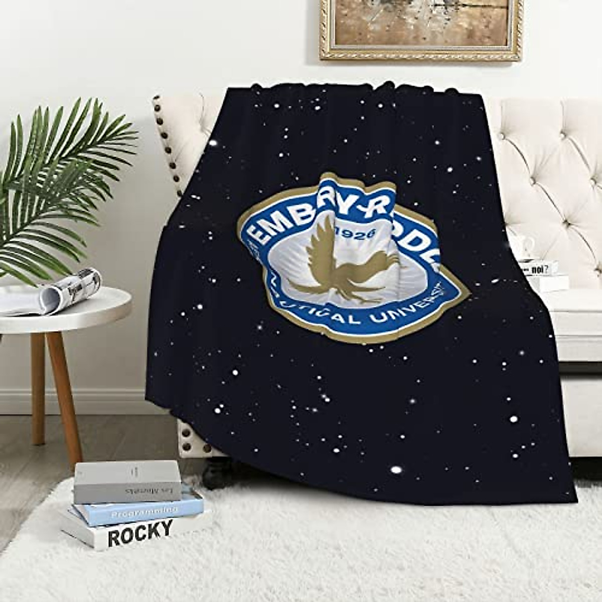 Embry-Riddle Aeronautical University Flannel Throw Blanket, 40x60 Inches Soft Blanket for Couch, Cozy, Warm ，All Season.