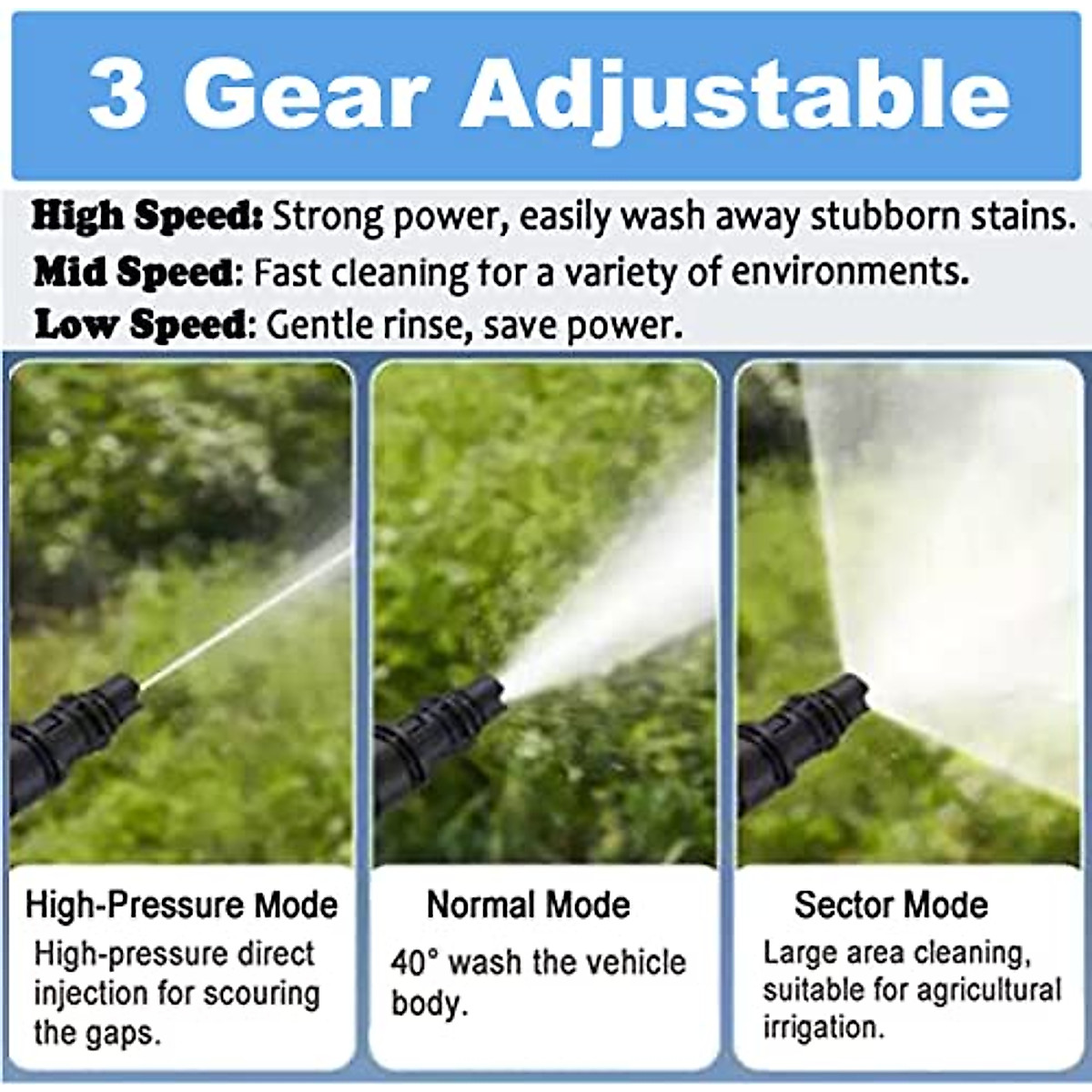 21V Cordless Pressure Washer Kit with 1.3Ah Battery and Charger, Electric Pressure Washer 25Bar for Washing Cars Gardens Terraces Windows Cleaning Works