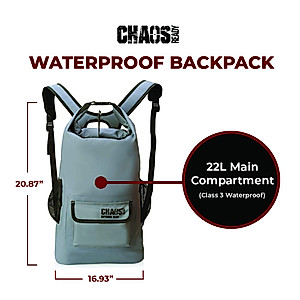 Chaos Ready Waterproof Dry Bag Backpack | Marine Dry Bag For Kayaking, Fishing, Gray,