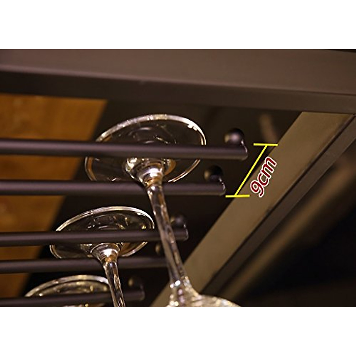 Wine Racks Metal Wine Glass Rack,Glassware Rack Wine Rack,Glassware Wine Rack、Shelf Wine Glass Holder,Wine Glass Rack, Champagne Glass Rack、 (Color : Black, Size : 50 * 35cm)