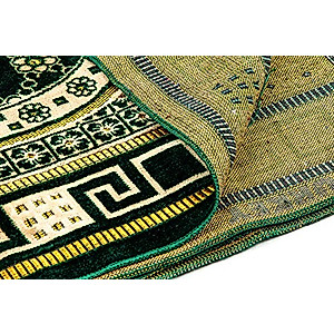 Luxury Velvet Muslim Prayer Rug with Prayer Beads | Janamaz | Sajadah | Soft Islamic Prayer Rug | Islamic Gifts | Prayer Carpet Mat, Velvet Fabric, Green