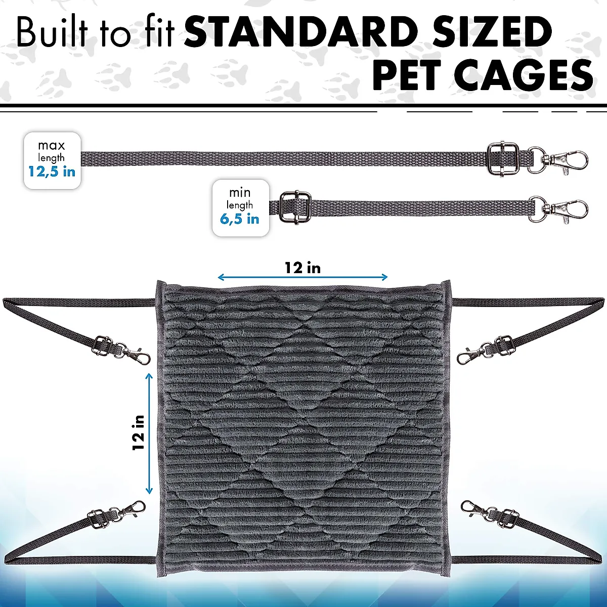 2 Brothers Wholesale Ferret Hammock for Cage - Plush Double Bunk Bed Hanging Clips - Perfect for 2 or More Small Pets! (Rats, Ferrets, Hamsters, Guinea Pigs, Chinchillas & Squirrels) - Black