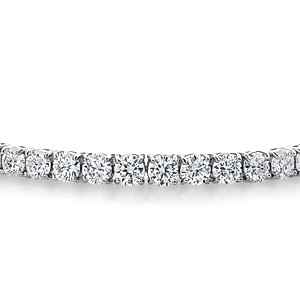 Gem Stone King 18.00 Cttw Round White Moissanite Tennis Bracelet For Women In 925 Sterling Silver | Round 5MM | 7.25 Inch