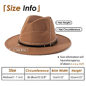 Lisianthus Women Belt Buckle Fedora Hat Dark-Camel
