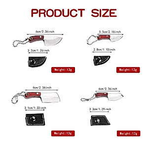 tzprol Mini Knife Set, Mini Pocket Knife Set, Chef Knife EDC Knives Small Knife Cleaver,Box Cutter,Package Opener,Bottle Opener,Keychain Tiny Things with Pocket - Set of 5