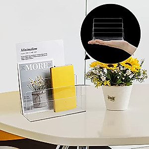 YiePhiot Crystal Clear Acrylic Desktop File Sorter Thick Cast Holder for Paper Letter Eyeshadow Makeup for Any Home or Office Desktop Mail Organizer File Sorter