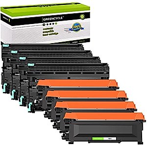 GREENCYCLE TN450 TN-450 Toner Cartridge DR420 Drum Unit Set Compatible for Brother HL-2270DW HL-2280DW HL-2230 HL-2240 MFC-7860DW MFC-7360N DCP-7065DN Intellifax 2840 2940 Printer (4 Toner, 4 Drum)