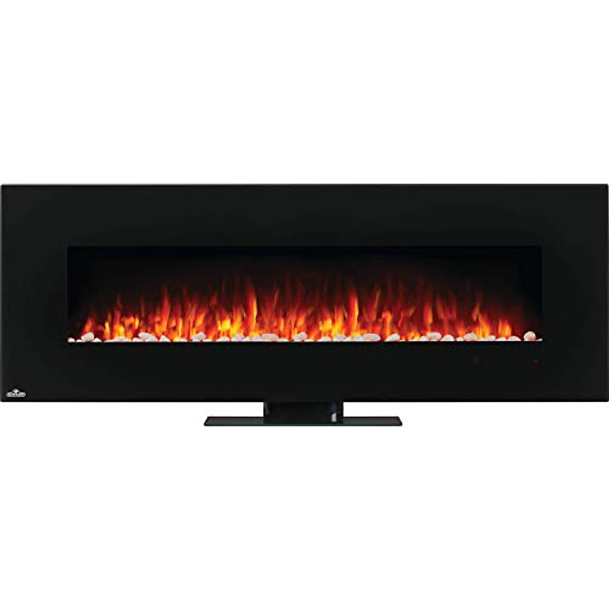 Napoleon Amano 60 - NEFL60B-1 - Wall Hanging Electric Fireplace, 60-in, Black, Glass Front, Crystal Cube Ember Bed, Rocks & Pebbles, Adjustable Flame Colors, Remote Included